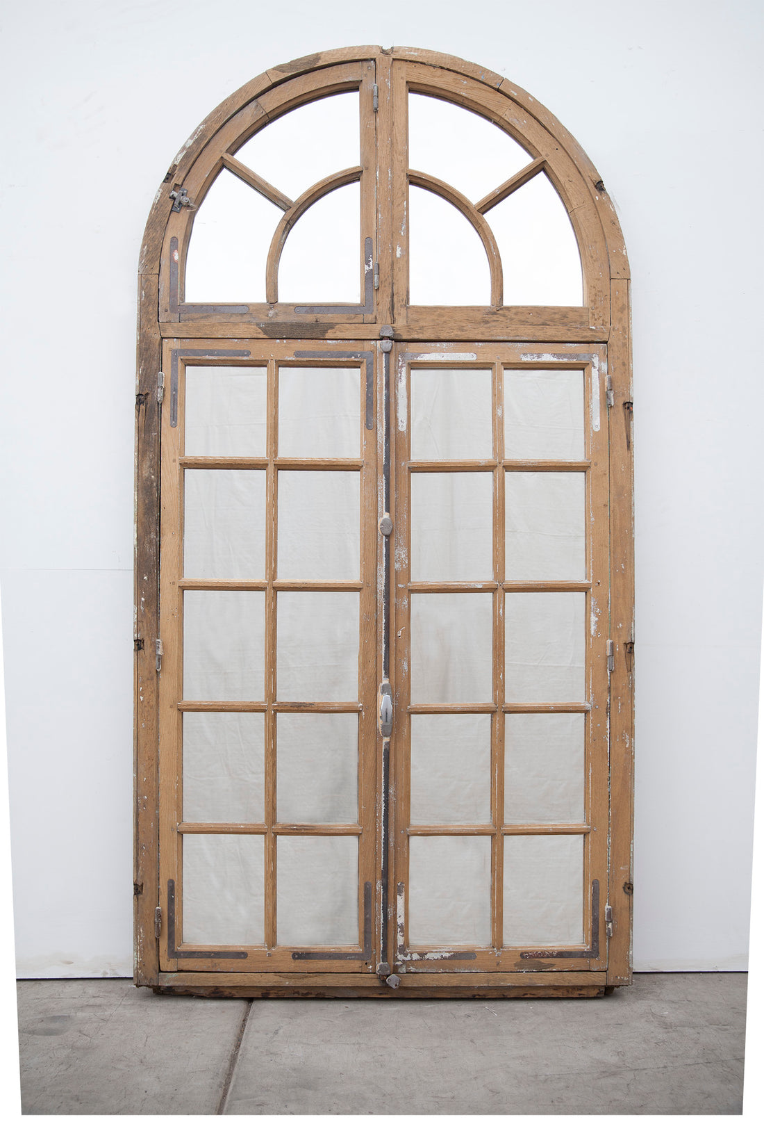26 Pane Repurposed Rectangle Mirrored Windows with Arched Transom – Antiquities Warehouse of ...