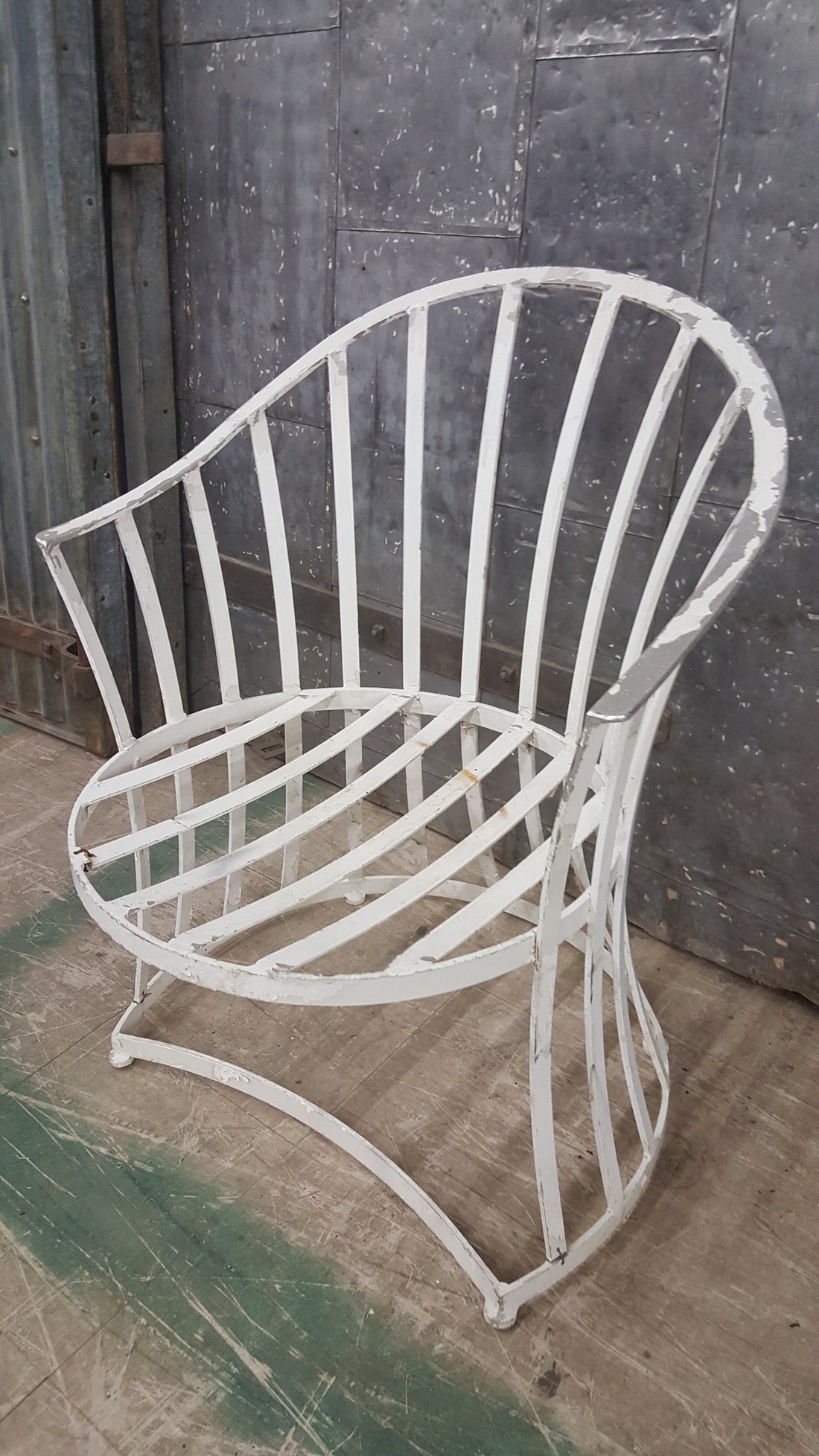 Mid Century Modern White Metal Patio Chair – Antiquities Warehouse of ...