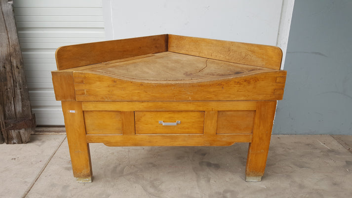 1 Drawer Corner Butcher Block Bakery Table - 25% OFF – Antiquities ...