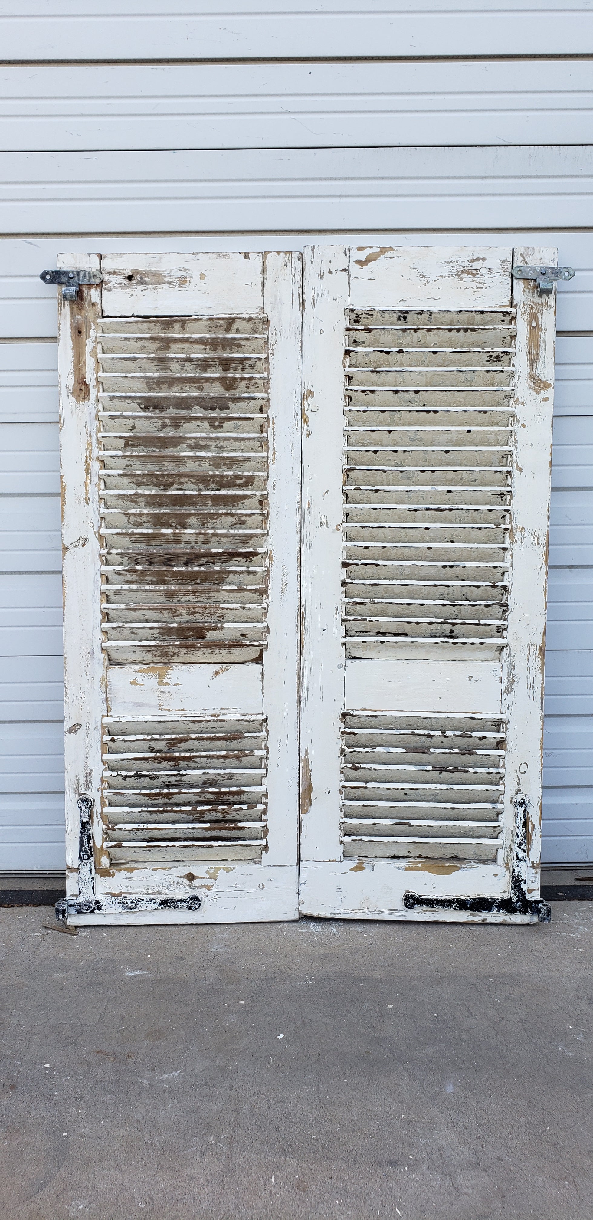 Pair of Small White Painted Shutters – Antiquities Warehouse of Grand ...