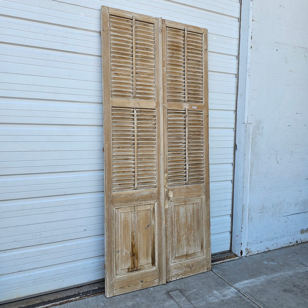 Pair of Wood French Shutter Doors – Antiquities Warehouse of Grand Traverse