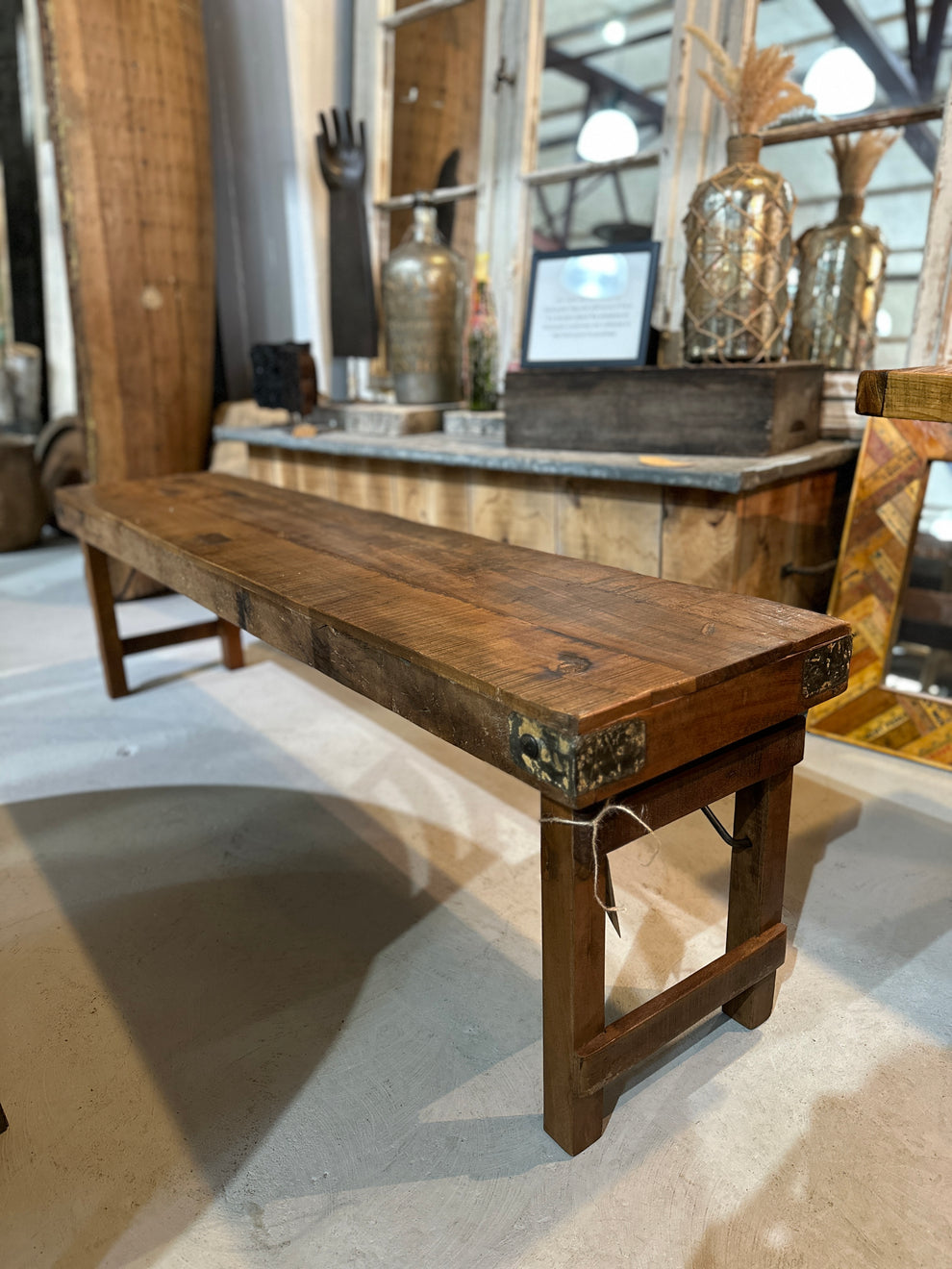 Folding Wood Bench (Blonde or Dark Wood) – Antiquities Warehouse of ...
