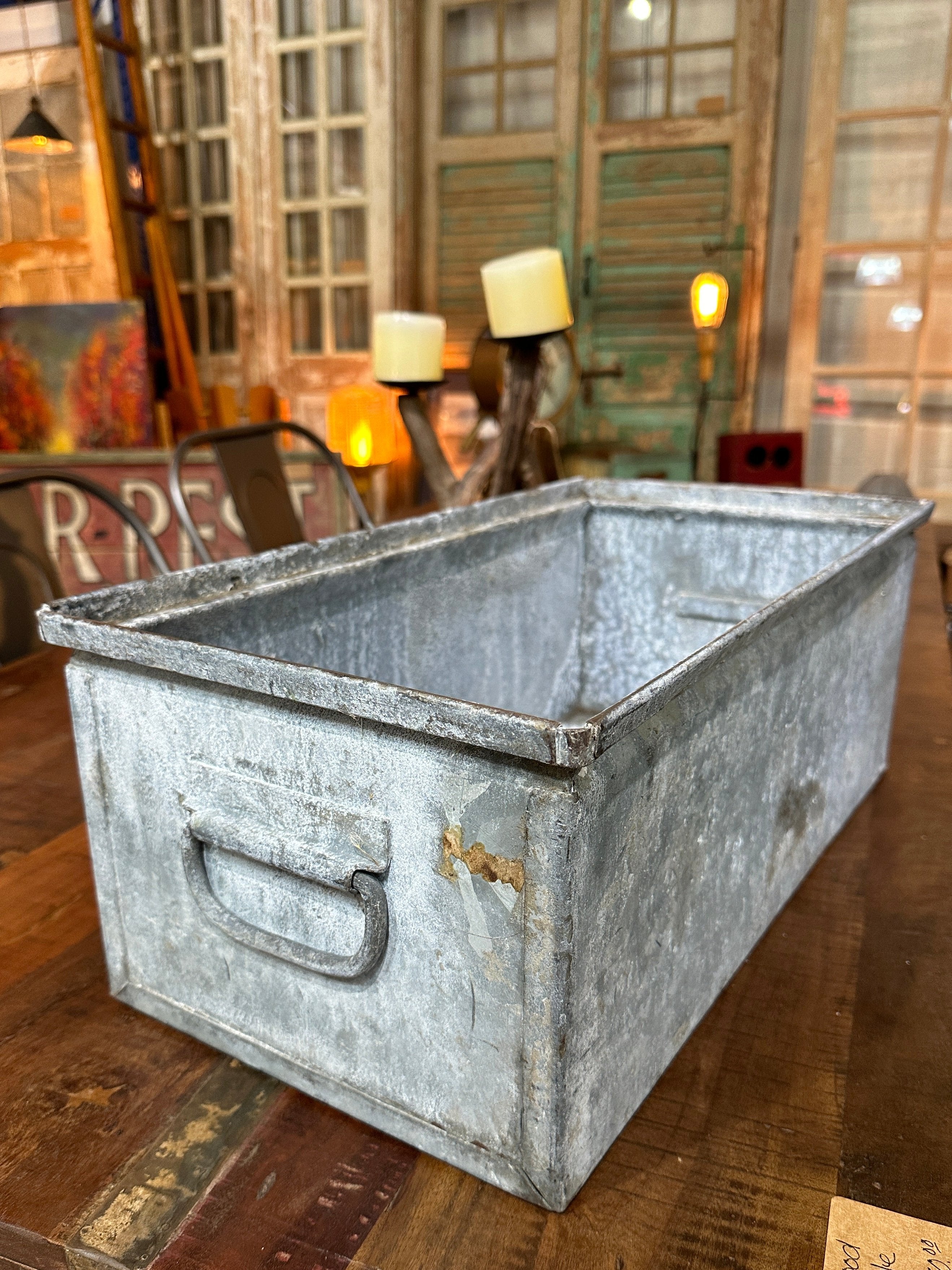 Metal Bin – Antiquities Warehouse of Grand Traverse