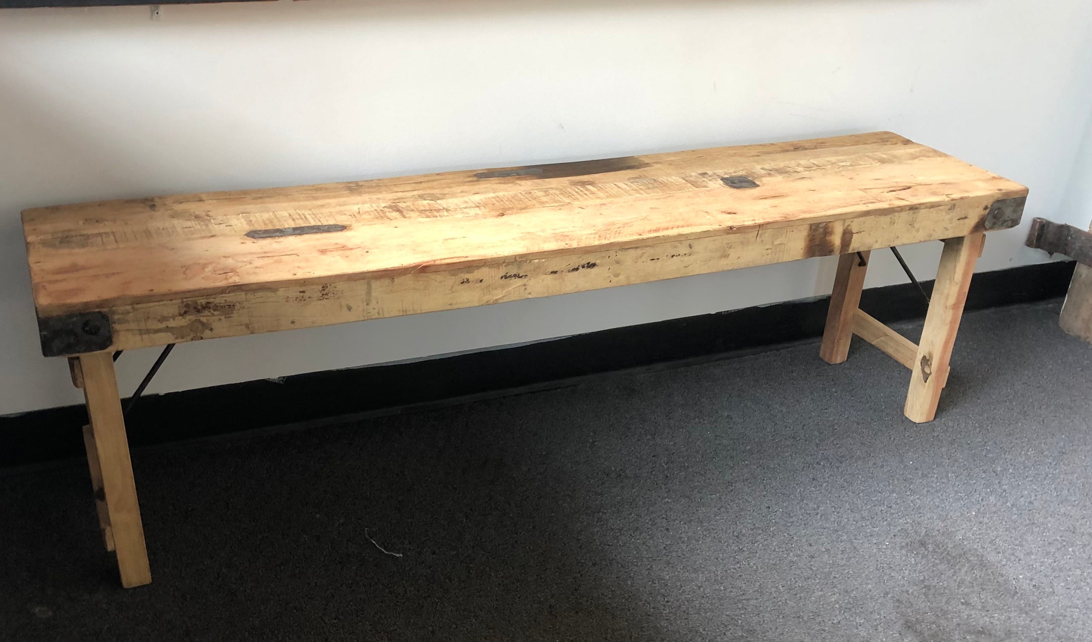 Folding Wood Bench (Blonde or Dark Wood) – Antiquities Warehouse of ...