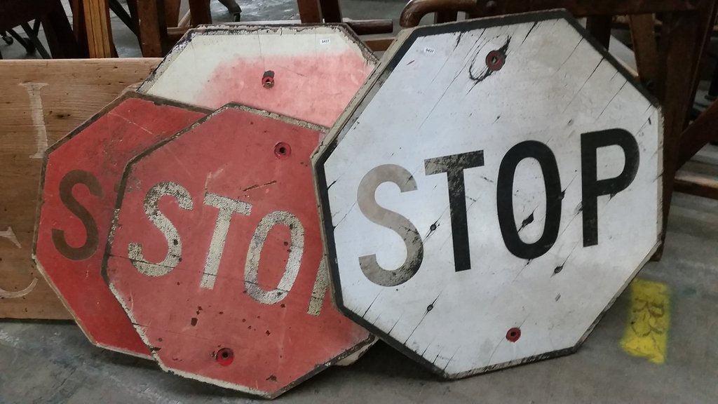 Wood Stop Sign – Antiquities Warehouse of Grand Traverse