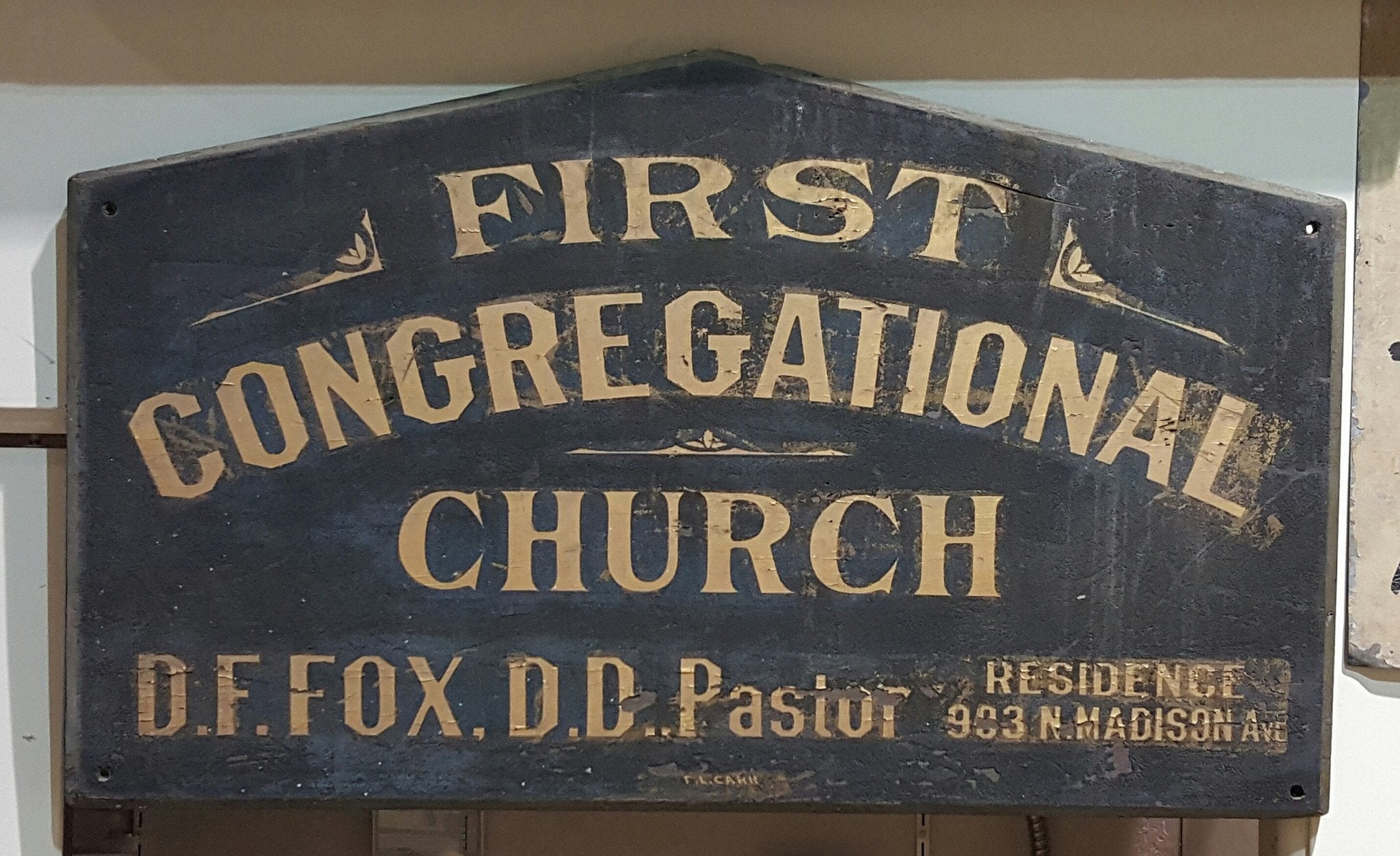 First Congregational Church Wood Sign – Antiquities Warehouse of Grand ...
